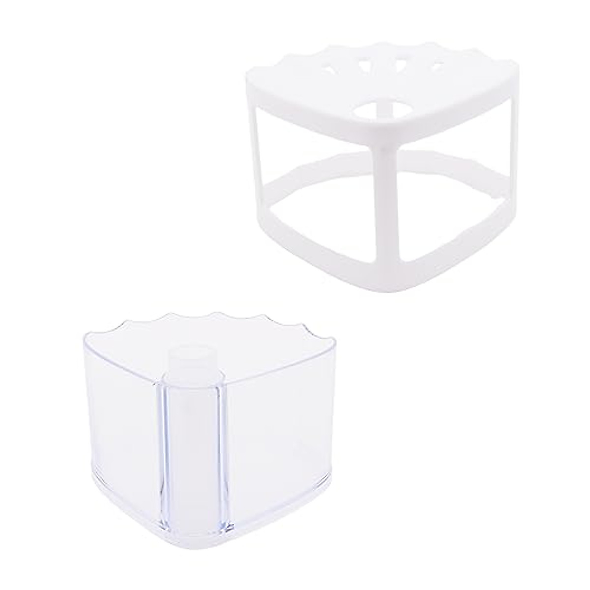 PENCK Small Betta Fish Tank, Acrylic Small Aquarium, Desktop Round Glass Planter Terrarium, Mini Goldfish Tank for Small Shrimp Fish Home Office Decor (White)