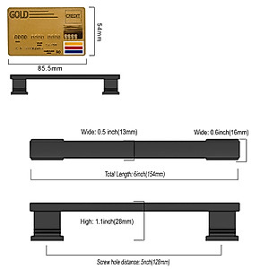 Amerdeco 10 Pack Matte Black Cabinet Pulls 5 Inch(128mm) Hole Centers Kitchen Cabinet Handles Cabinet Hardware Kitchen Handles for Cabinets Cupboard Handles Drawer Pulls ZH00013