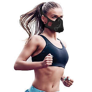 Aduro Sport High Altitude Training Mask Cardio Training Sports Mask Running Mask Breathing Training Workout Masks for Men Breathing Exercise Device (Black)