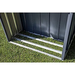 Arrow Sheds 10' x 5' Galvanized Steel 3-in-1 Pad-Lockable Outdoor Utility Storage Shed, Anthracite