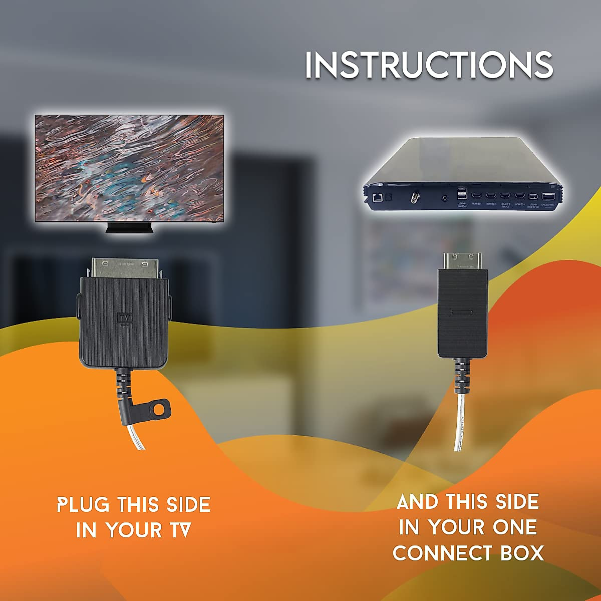 Original Samsung BN39-02470A TV One Connect Cable for QN43LS03RAF, QN43LS03TAF, QN49LS03RAF, QN50LS03TAF, QN55LS03RAF, QN55LS03TAF, QN65LS03RAF, QN65LS03TAF, QN65Q90RAF, QN75LS03TAF, QN75Q90RAF