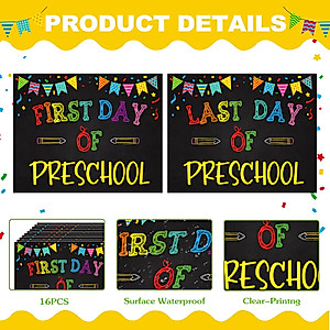 PETCEE First Day School Sign - 15 Grades First and Last Day of School Sign 8 x 10 for Kids Girls Boys Reusable Preschool Kindergarten to College Gifts