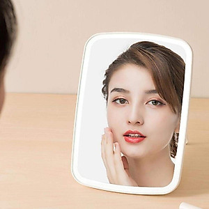 FQYYDD Illuminated Makeup Mirror Makeup Mirror Smart Portable Folding Mirror Touch Lighting
