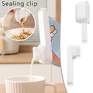 Food Bag Sealing Clip with Pour Spout,Snack Clips That Pour,Chip Bag Clips,Versatile Food Clip with Spout for Cereal, Suitable for Small Particle Food, Liquid,Flour and Baby Food Storage Organizer