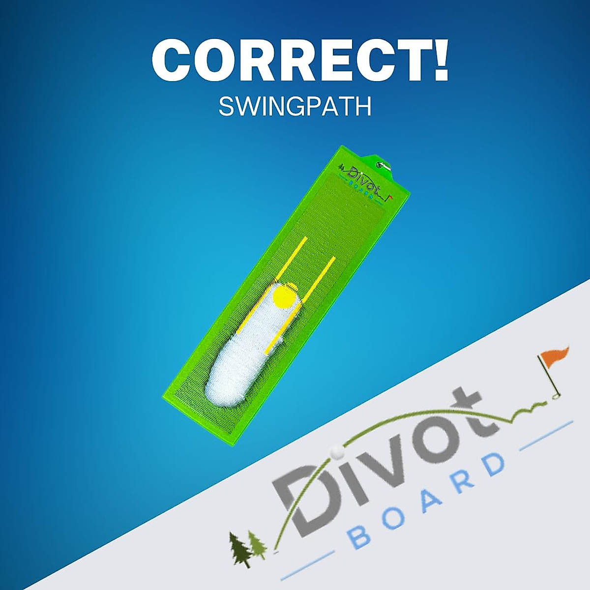 Divot Board - The Original Patented Low Point and Swing Path Trainer - Instant Feedback. Anytime. Anywhere - See Your Swing Path and Learn Every Time You Hit The Ball!