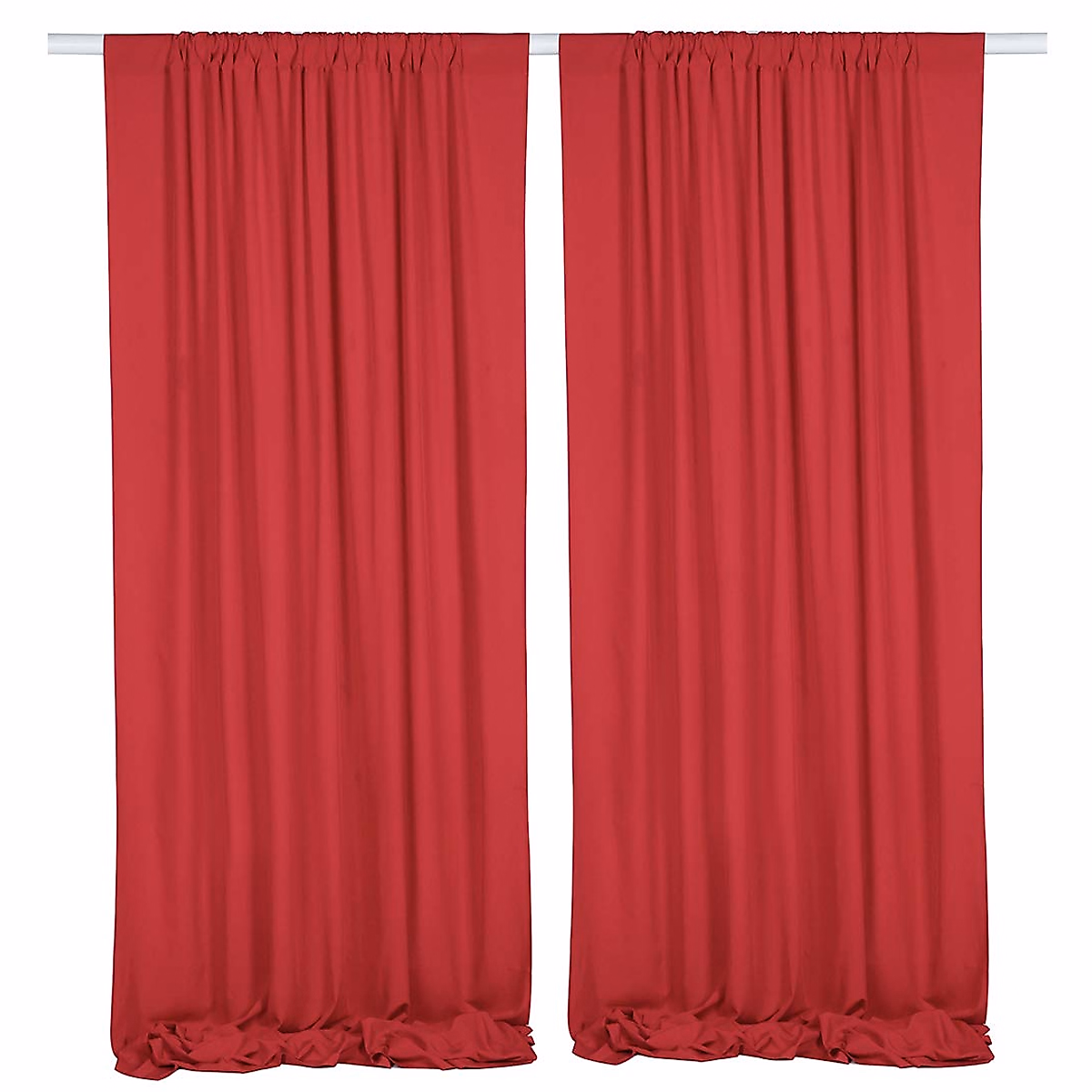 SHERWAY 9.5 Feet x 10 Feet Red Photography Backdrop Drapes, Smooth Polyester Window Curtain for Wedding Ceremony Party Decoration (10% Transparency)