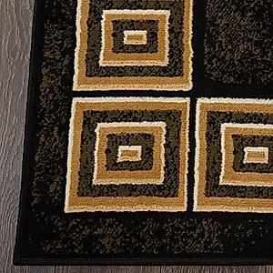 Home Dynamix Optimum Eros Area Rug 3'7" x5'2", Geometric Greek Key, Black/Beige