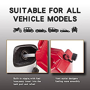 Esploratori 5L 1.3 Gallon Gas Can Fuel Oil Petrol Storage Cans Emergency Backup Tank with Mounting Bracket for Car Motorcycle UTV SUV ATV Off Road Most Cars (Red)