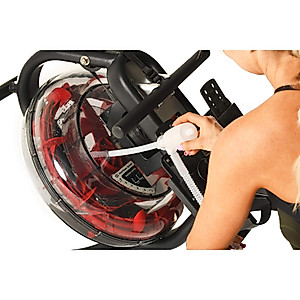 Fitness Reality 3000WR Bluetooth Water Rower Rowing Machine with HIIT Workout, Black