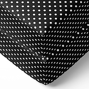 Bacati - 2 Pack Pin Dots Girls 100% Cotton Universal Baby US Standard Crib or Toddler Bed Fitted Sheets (PIN DOTS, Black/White)