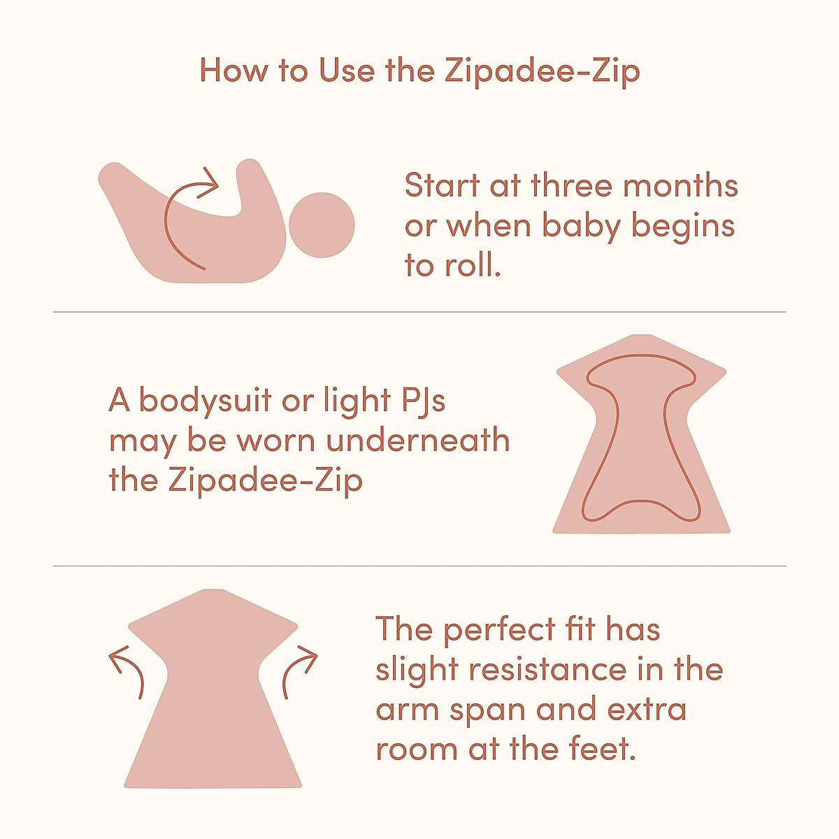 SleepingBaby Zipadee-Zip Transition Swaddle - Cozy Baby Swaddling Blanket with Zipper Convenience - Roomy Baby Wearable Blanket for Easy Diaper Changes - Pretty Poppy, Small (4-8 Month)