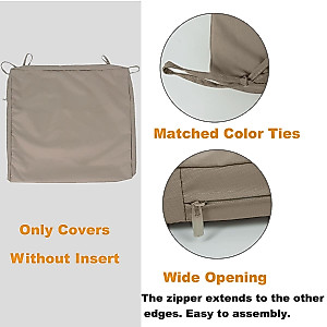 Leeymoo Outdoor Seat Cushion Covers, Water Repellent Patio Seat Cushion Covers-Only Covers (20"x20"x2" 2 Pack Black)