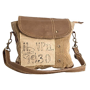 Upcycled Canvas VIN 1930 WITH LEATHER STRAP CROSSBODY, By Clea Ray