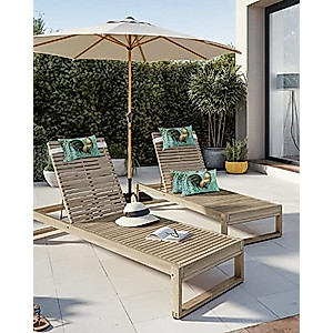 Recliner Head Pillow Ledge Loungers Chair Pillows with Insert Farmhouse Animal Rooster Retro Green Lumbar Pillow with Adjustable Strap Outdoor Waterproof Patio Pillows for Beach Pool, 2 PCS