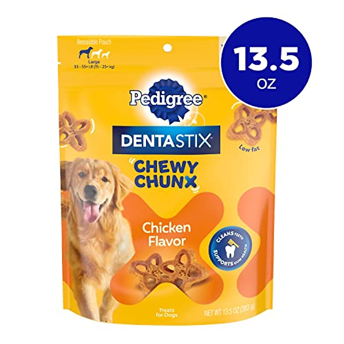 Pedigree DentaStix Chewy Chunx Dental Treats, Large Dog – 13.5 oz
