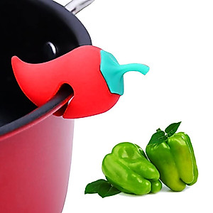 Pot Lid Lifts, 3Pcs Creative Cute Small Pepper, Carrot, Chicken Leg Shape, Pot Lid Raised, Silicone Spill Preventer, Practical In Kitchen,Anti-Overflow Kitchen Gadgets