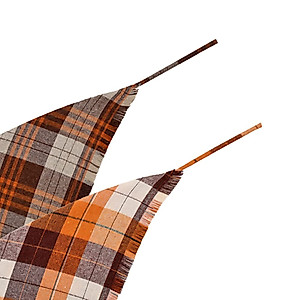 Fall Dog Bandana Autumn Thanksgiving Plaid Reversible Triangle Bibs Scarf Accessories for Dogs Pets