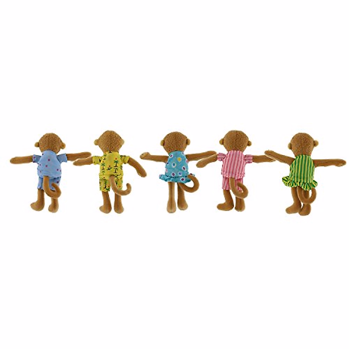 MerryMakers Five Little Monkeys Finger Puppet Playset, Set of 5, Polyvinyl Chloride, 5-Inches Each