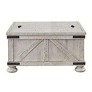 Signature Design by Ashley Carynhurst Casual Cocktail Table with Storage, Whitewash