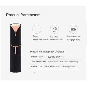 Rirsoasy Facial Hair Removal for Women Painless Hair Remover, Waterproof Shaver Razor Hair Remover with LED Light for Face Upper Mustache Lip Chin, Rechargeable (Matte Black)