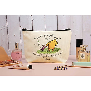 ZVMIS Cosmetic Case - Beige Canvas - Multifunctional Storage Bag for Women and Girls - Travel Accessory Pouch - Best Friends Gift