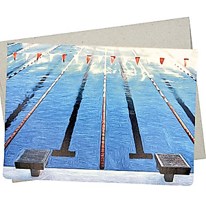 Swimming Coach Appreciation Card (7X5 Inches and Blank Inside for All Occasions) for Swim Birthday, Thank You, Invitation, Graduation, or Congratulations - 681