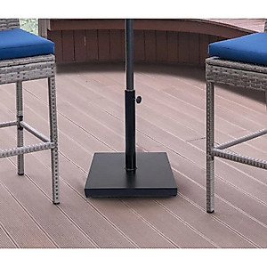 Sundale Outdoor Umbrella Stand 42lbs Heavy Duty Resin Square Umbrella Base,Black