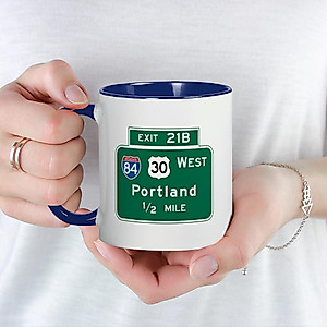 CafePress Portland, OR Highway Sign Mug Ceramic Coffee Mug, Tea Cup 11 oz