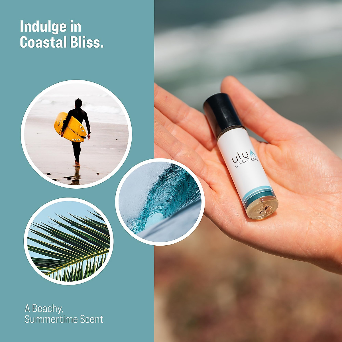 ULU Lagoon Roll-On Perfume - Travel-Sized Coconut Surf Wax Fragrance, Easy-to-Use and Carry, Universal Scent - Ideal Gift for Beach Lovers!