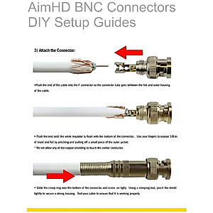 AIMHD 10 Pack BNC Male Connectors RG59 RG6 Screw-on Gold Plated Coaxial Terminal for CCTV Security Surveillance Camera Video Cables