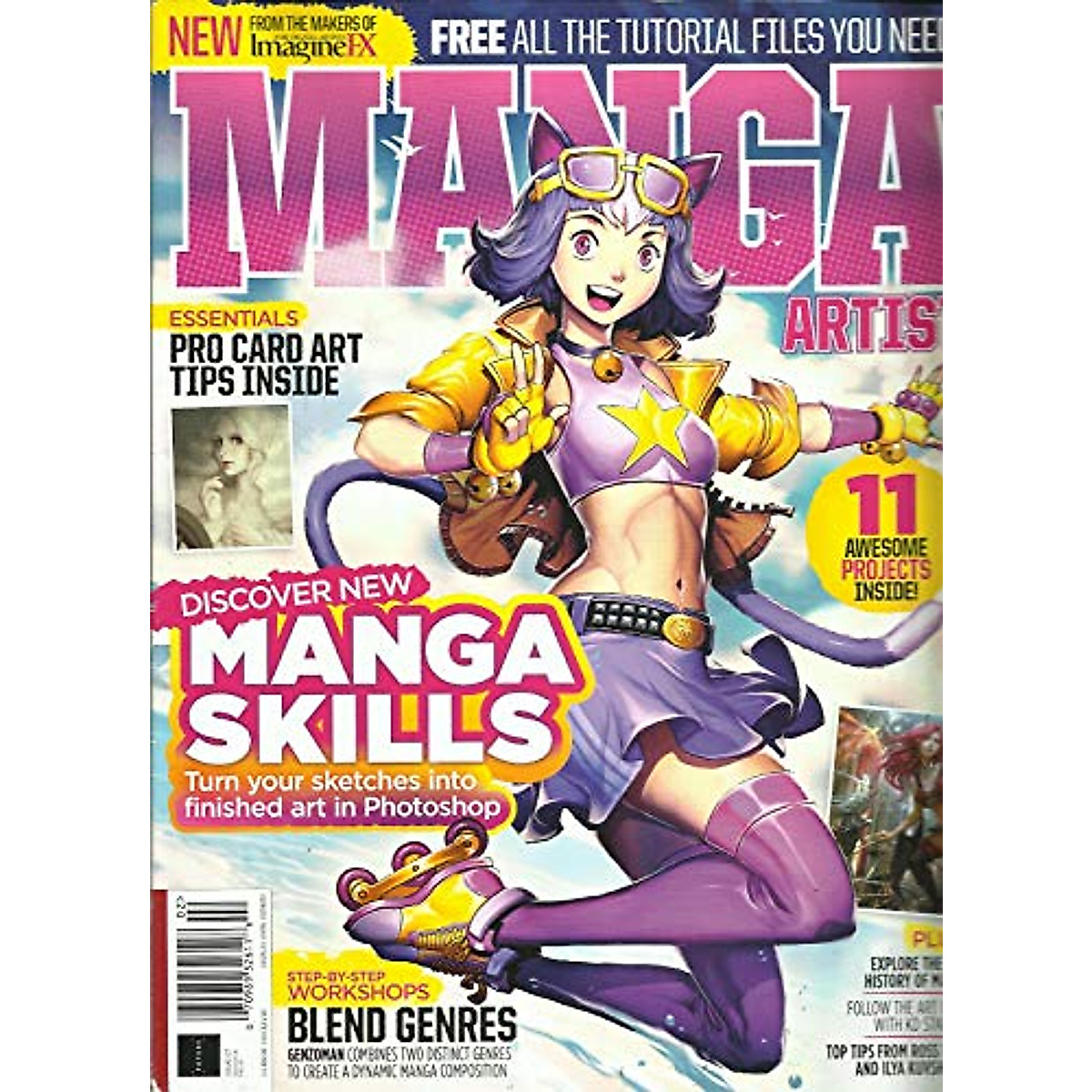 MANGA ARTIST MAGAZINE, ISSUE, 2020 VOL. 7 VIDEO OR CD & BRUSHES! NOT INCLUDE