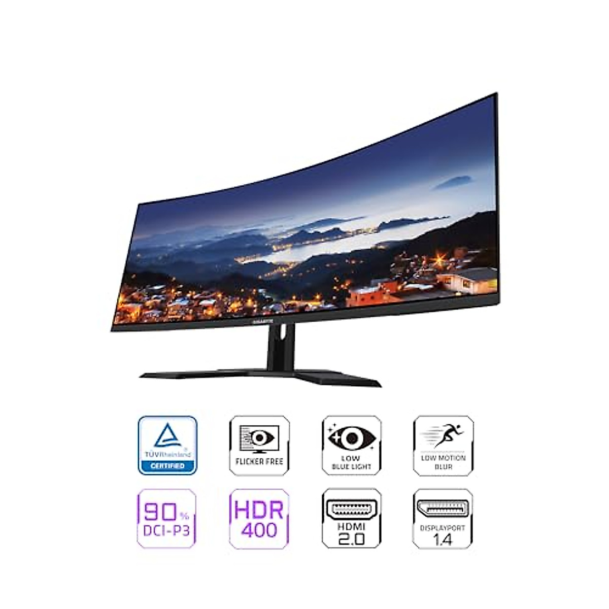 GIGABYTE G34WQC A 34" 144Hz Ultra-Wide Curved Gaming Monitor, 3440 x 1440 VA 1500R , 1ms (MPRT) Response Time, 90% DCI-P3, VESA Display HDR400, FreeSync Premium, BLACK (G34WQC A-SA)