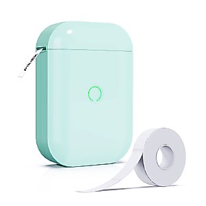 PikDik Mini Portable Label Maker - Label Maker Machine with Tape Label Printer for Labeling Jars Bins Home Organizing Office Compatible with iPhone Android USB Rechargeable Easy to Use,Green