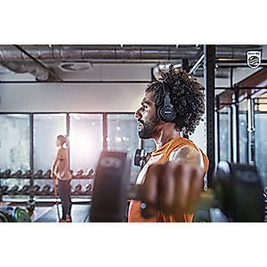 Philips A4216 Wireless Sports Headphones, up to 35 Hours Play time, Washable Cooling Ear-Cup Cushions, IP55 Water/dust Protection, Bluetooth + 3.5 mm Audio Port, Built-in Microphone TAA4216BK