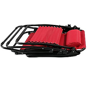 Sunnydaze Outdoor Zero Gravity Lounge Chairs with Pillow and Cup Holder Folding Patio Lawn Recliner Set of 2 Red