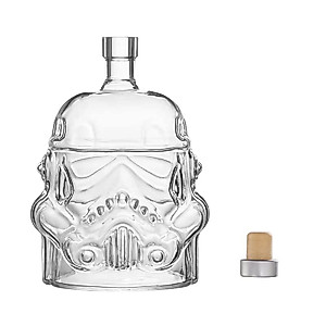 AUTIORE Whiskey Decanter 25Oz Carafe Decanter Transparent Creative Whiskey Carafe for Wine, Liquor, Scotch, Bourbon, Brandy - 750ML Flask Carefe Gift for Husband/Father/Boyfriend.