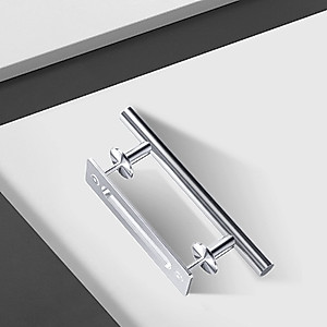 EaseLife 12" Stainless Steel Sliding Barn Door Handles and Pulls Flush Hardware Set, Double Sided, Brushed Finish, Easy Install, 2 Pack