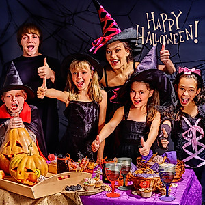 Dandat 24 Pcs Halloween Skeleton Hand Goblets 12oz Plastic Halloween Cups Skull Wine Glass Set Clear Skeleton Wine Glass for Creepy Spooky Halloween Party Decorations(Black, Purple, Orange, Gray)