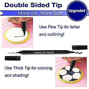 Food coloring Pens, 11Pcs Double Sided Food Grade and Edible Marker,Gourmet Writers for Decorating Fondant,Cakes, Cookies, Frosting, Easter Eggs, Thick Tip and Fine Tip, 10 Colors, by Edibleink