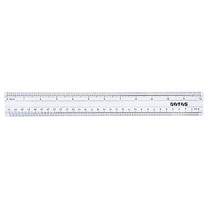 2 Pack Plastic Ruler Straight Ruler Measuring Tool 12 Inches (Clear, 31.4 x 3.8 x 0.3 cm)