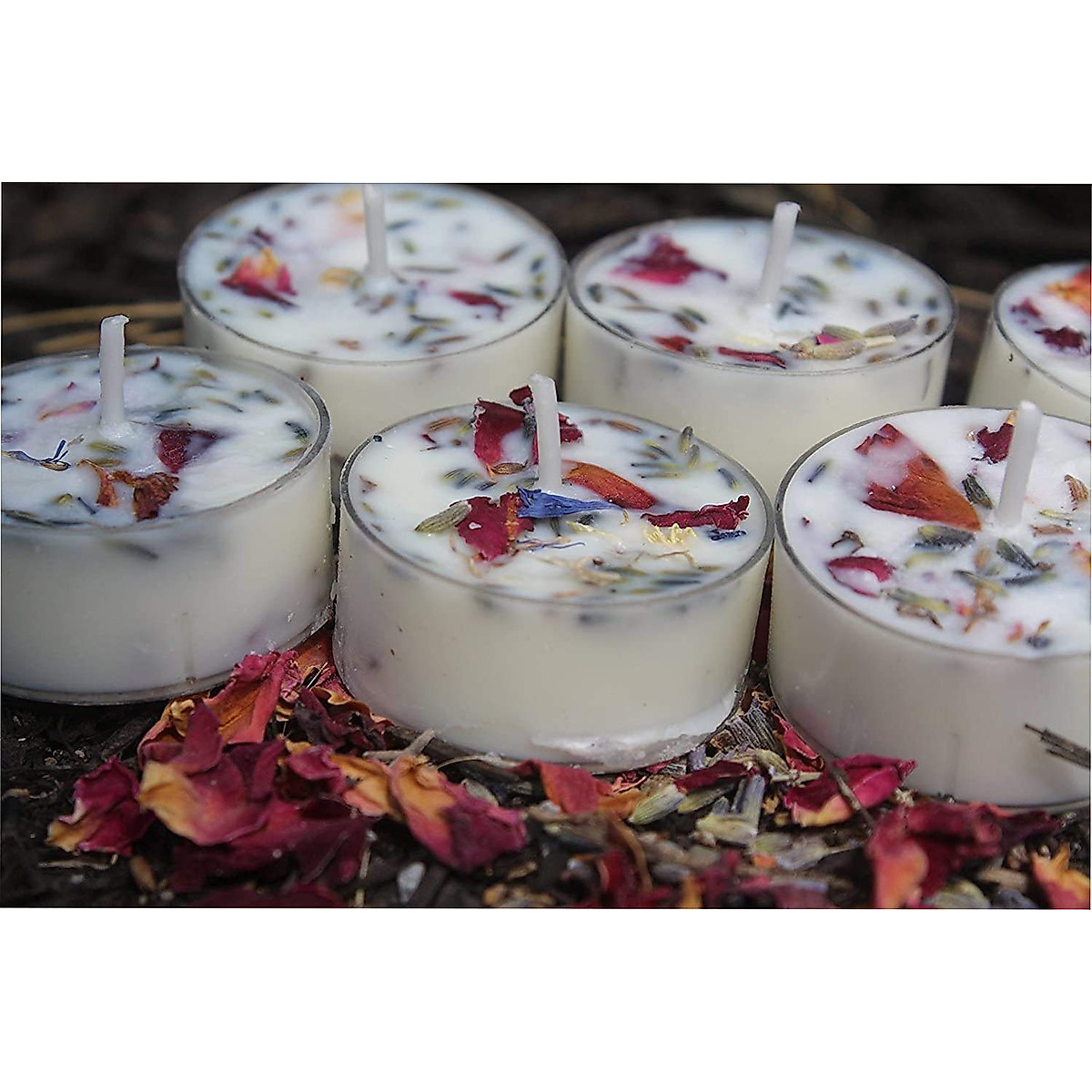 TooGet Dried Flowers Natural Flowers Includes Red Rose Flowers, Peony Ball, Gomphrena globosa, Peach Flowers, Edible Flower Kit for Soap Making Supplies, Also for All Kinds of Flower Crafts