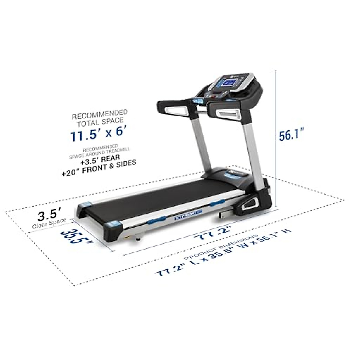 XTERRA Fitness TRX4500 Premium Performance Series Folding Treadmill, Large XTRASoft Cushioned Running Deck, LCD Display, Handlebar Speed and Incline Controls, Variety of Programs, FTMS Bluetooth