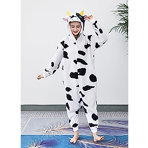 Joyxiam Unisex Adult Animal Onesies Cosplay Christmas One-Piece Pajamas Halloween Costume Sleepwear for Women Men （XL）