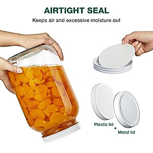 Mfacoy Wide Mouth 1 Gallon Glass Jar with Lid, Large Glass Jars with Airtight Metal and Plastic Lids, Glass Gallon Jar for Food Storage, Kombucha & Sun Tea, Gallon Mason Jars BPA-Free Dishwasher Safe