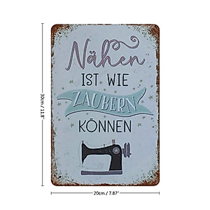 Funny Tin Sign Sewing Is Like Magic Can Be Funny Poster Art Wall Decoration for Women's Cave Home Living Room 8 Inch X 12 Inch