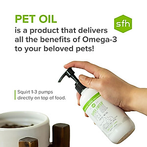 SFH Super Omega 3 + MCT Pet Oil | Fish Oil + Coconut Oil | for All Pets | Increases Energy, Supports Skin, Coat, Joint, Heart, and Immune System Health | Liquid Form Easy to Dispense (8 oz)