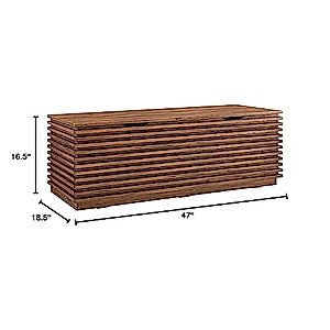 Modway Render 47" Wood Grain Storage Bench in Walnut