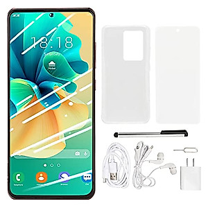 ASHATA Unlocked Android Smartphone Cellphone, 6.82 inch HD Fingerprint/Face Unlock 4G Net Mobile Phone, Dual SIM, 6GB RAM 128GB ROM, 5MP 24MPCamera, 7300mAh Battery(US)