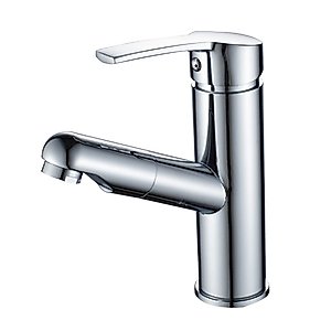 DOITOOL Kitchen Sink Faucet Stainless Steel Kitchen Faucet with Pull Down Sprayer Single Hole Pull Out Kitchen Faucets for Bathroom Bar Laundry