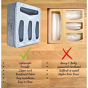 Collapsible Fabric Storage Bag Organizer | Fits Ziploc, Hefty | Neatly Organizes Plastic Bags | Ideal for Kitchen Drawers